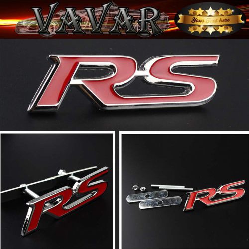 Sell 3D Metal RS Logo Front Racing Grill Grille Red RS Badge Emblem in ...