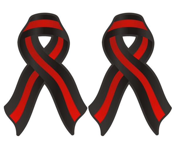 Sell Thin Red Line Ribbon Decal SET 3"x2" Firefighter Fireman Memorial ...