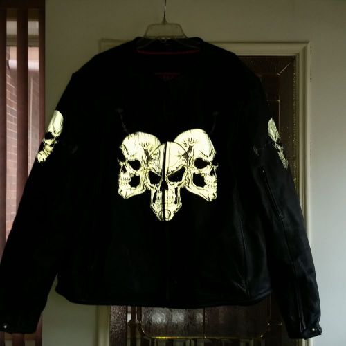 Purchase FIRST RACING MOTORCYCLE JACKET BLACK LEATHER BIKER NWOT SIZE 3 ...