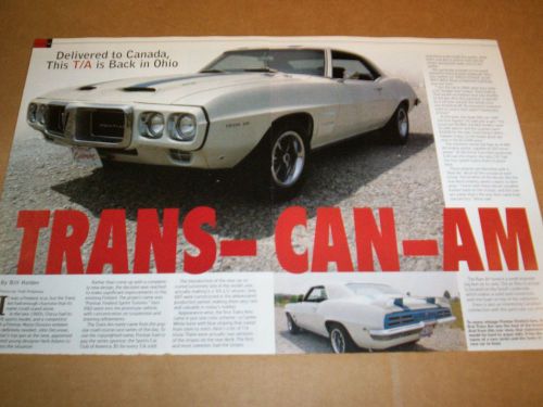 Purchase 69 1969 Pontiac Ram Air III Trans Am Firebird magazine article ...
