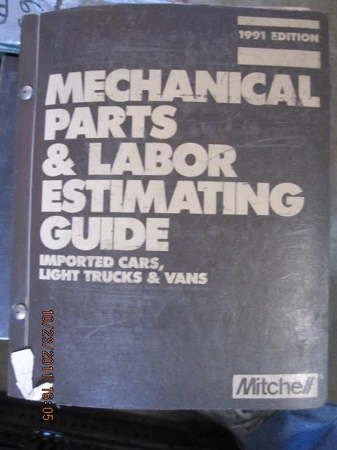 Purchase MITCHELL 1991 MECHANICAL PARTS & LABOR ESTIMATING GUIDE ...