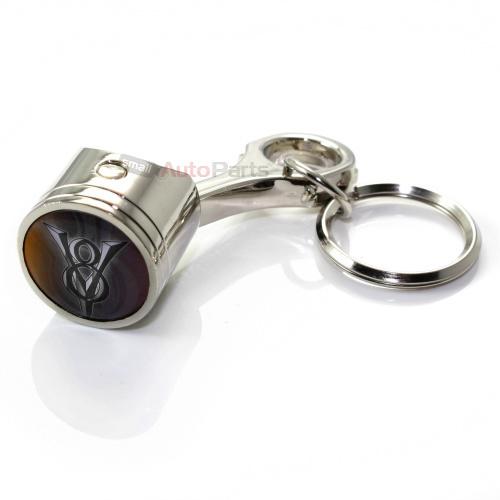 Purchase Ford V8 HotRod Logo Chrome Metal Piston Key Chain Ring ...