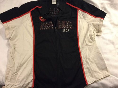 Buy Harley Davidson Women's Zip-Up Collared Shirt Size 3W in Huntley ...