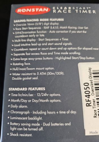 Buy Ronstan RF4050 Clear Start Race Timer - Black/white in Box - Needs ...