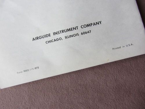 Buy Original Vintage Airguide Instructions Model 66 66B 66W Reading ...