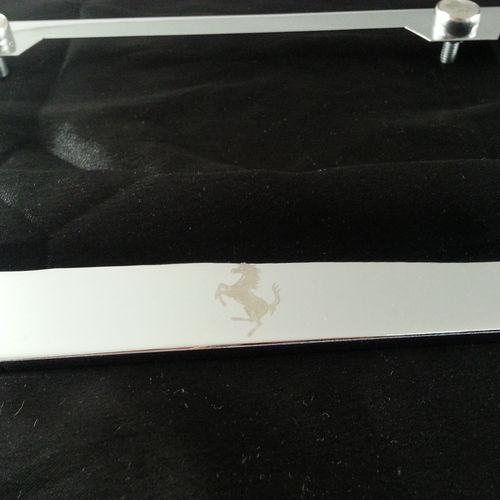 Buy Ferrari New Chrome Horse License Plate Frame Laser Engrave Brush ...