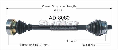 Buy SURTRACK PERF AXLES AD-8080 CV Half-Shaft Assembly-New CV Axle ...
