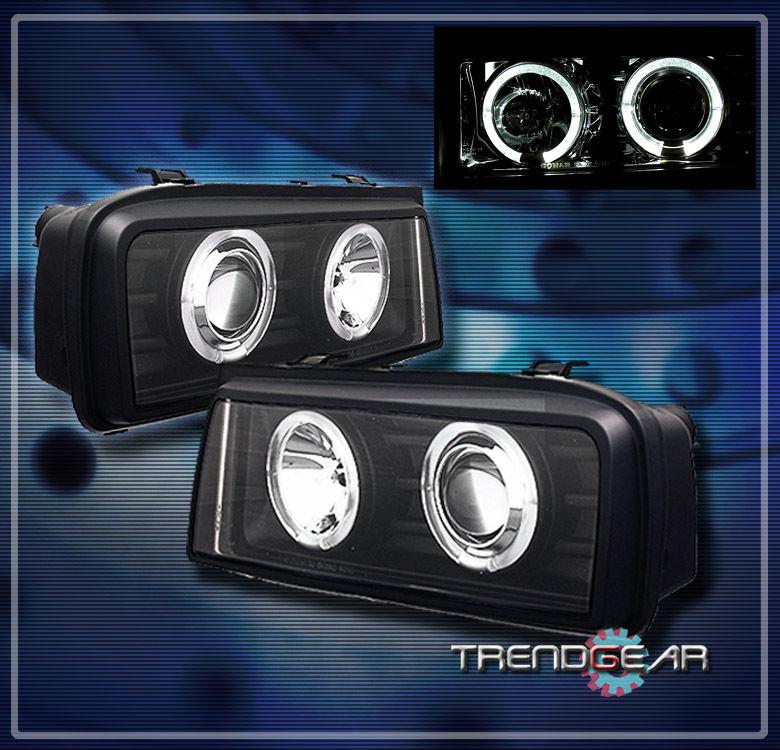 Find 90-95 VW CORRADO DUAL HALO PROJECTOR HEADLIGHT LAMP BLACK 91 92 93 ...