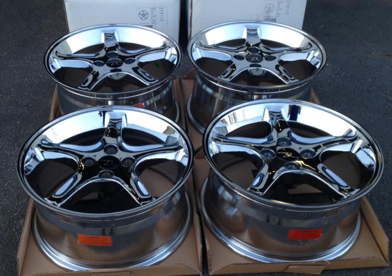 Find CHROME Mustang COBRA R Style Wheels 17x8 & 17x9" 17 inch, 17", 4 ...