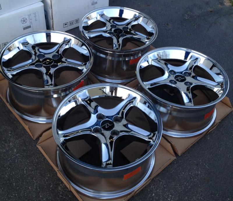 Find CHROME Mustang COBRA R Style Wheels 17x8 & 17x9" 17 inch, 17", 4 ...