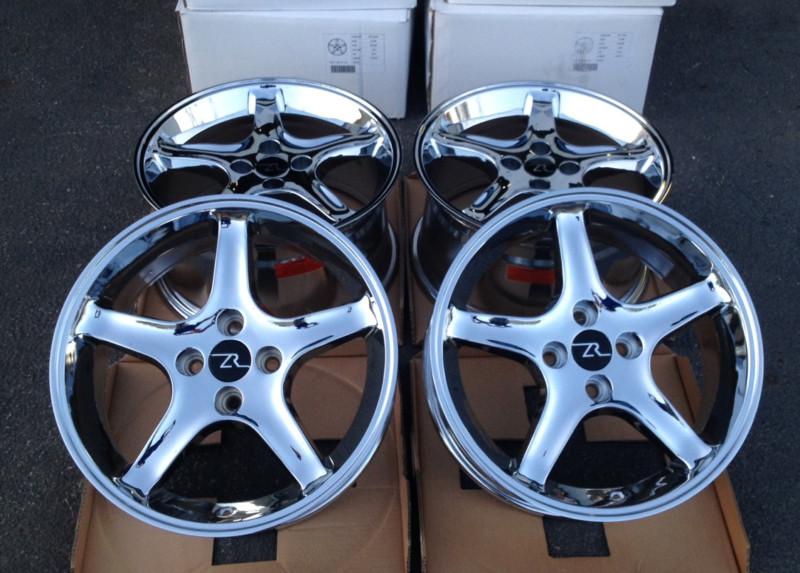 Find CHROME Mustang COBRA R Style Wheels 17x8 & 17x9" 17 inch, 17", 4 ...