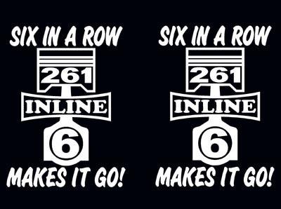 Find 261 INLINE 6 PISTON DECAL SET STRAIGHT SIX ENGINE EMBLEM STICKER ...