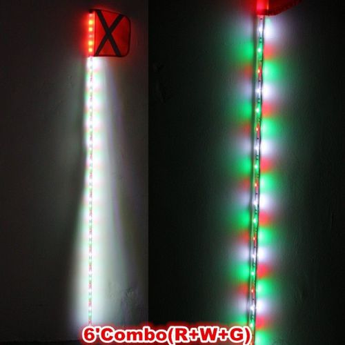 Sell UTV ATV COMBO(Red+White+Green) 6' ft LED WHIP-Fix color(R+W+G) Led ...