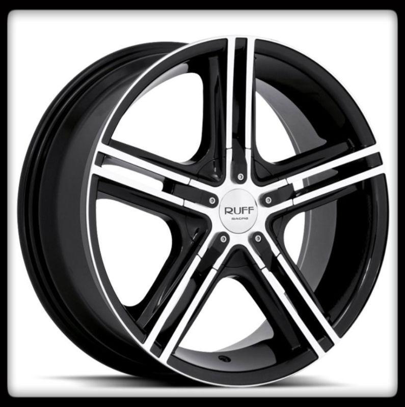 Purchase 17" X 7.5" RUFF RACING R933 BLACK MACHINED YARIS PRIUS VIBE ...