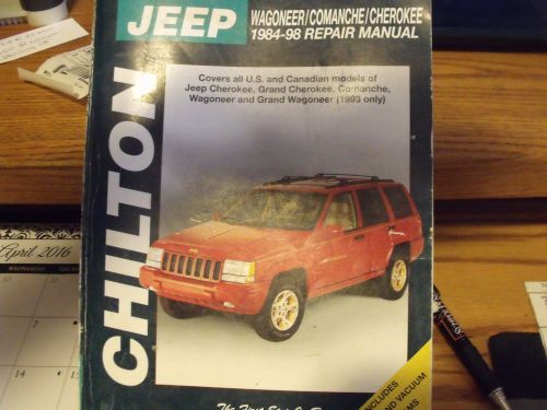Purchase CHILTON JEEP MANUAL Jeep Wagoneer, Comanche and Cherokee 1984-98 Repair Manual in ...
