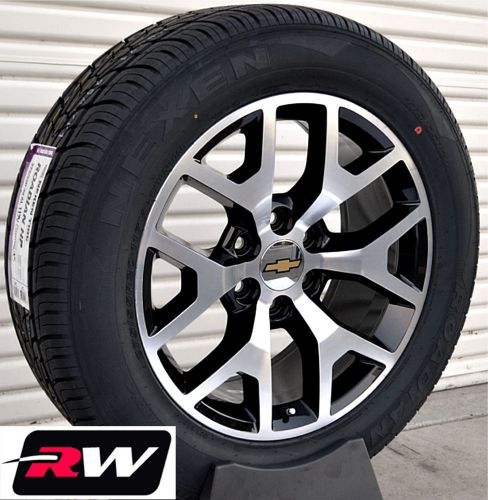 Purchase GMC Sierra Wheels Tires Black Machined Rims 20" inch fit Chevy ...