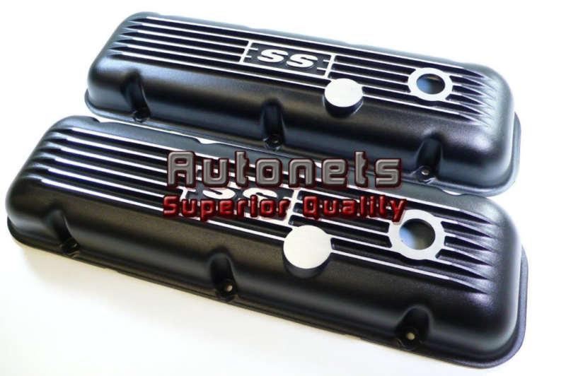 Purchase Big Block Chevy Black Aluminum Valve Cover SS Logo BBC Street ...