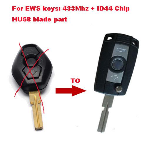 Purchase Flip Key Combo Remote Transmitter for BMW with EWS Immo Moduel ...