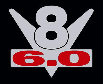 Purchase 2 CHROME 6.0 V8 EMBLEM DECAL SET IH DIESEL POWERSTROKE ...