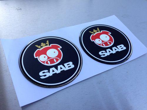Purchase SAAB Black Rally Pig Emblem decal 9-2X Hood Trunk 2.5"/63.5mm ...