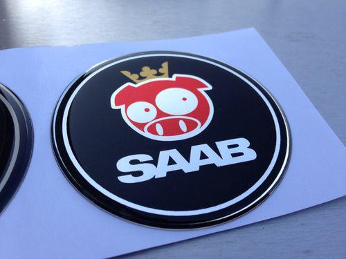 Purchase SAAB Black Rally Pig Emblem decal 9-2X Hood Trunk 2.5"/63.5mm ...