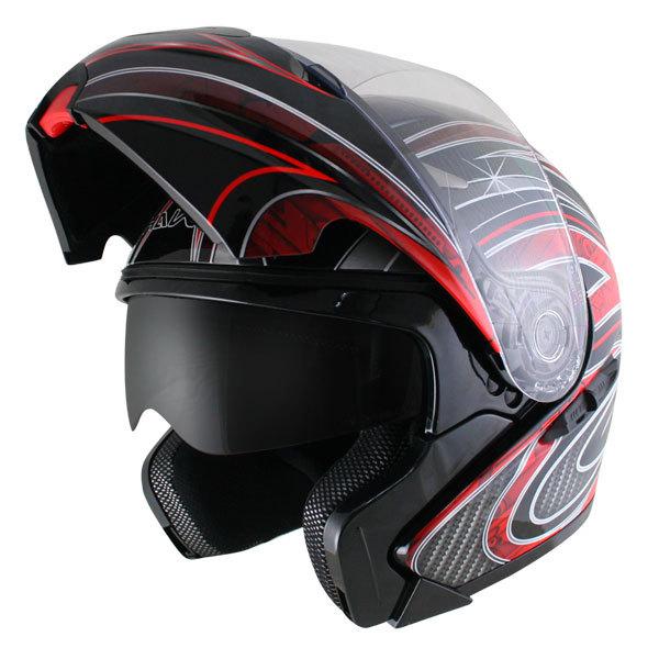 Purchase NEW Hawk Red Mechanic Raptor Modular Helmet Motorcycle Biker M ...