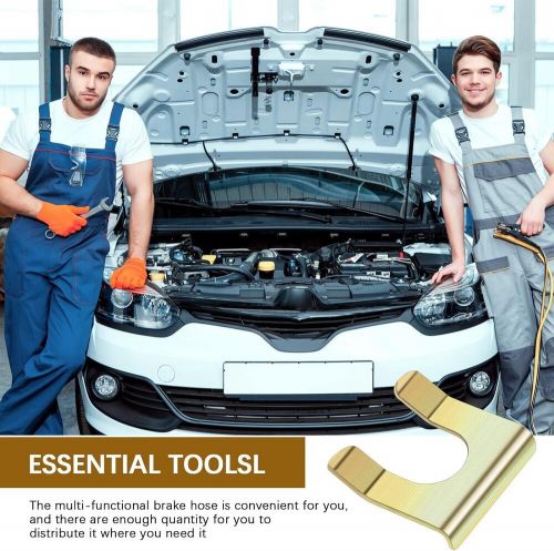 Buy 12 Pieces Brake Line Clips Metal Retainer U Shaped Hose Gold in US ...