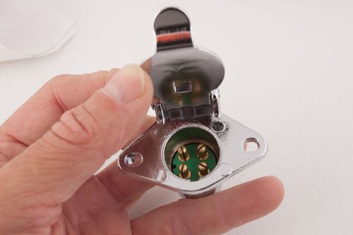 Buy Pollak 4 Way Connector Female Socket 11-410 Trailer RV NOS Chrome ...