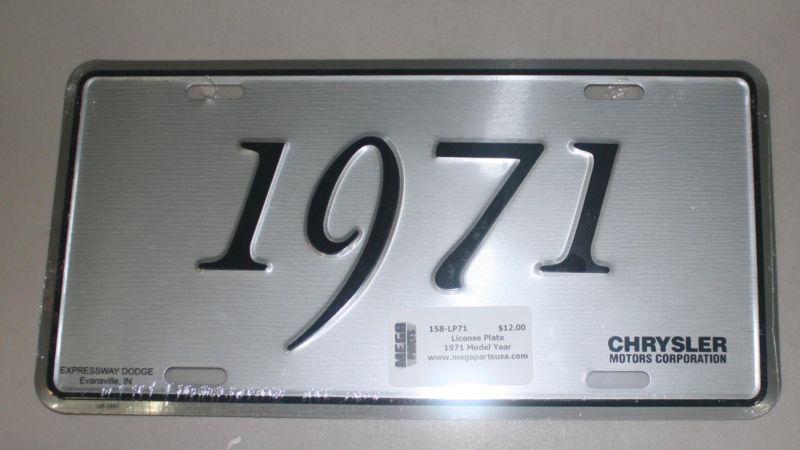 Buy NEW Mopar 1971 Model Year License Plate in Coon Valley, Wisconsin ...