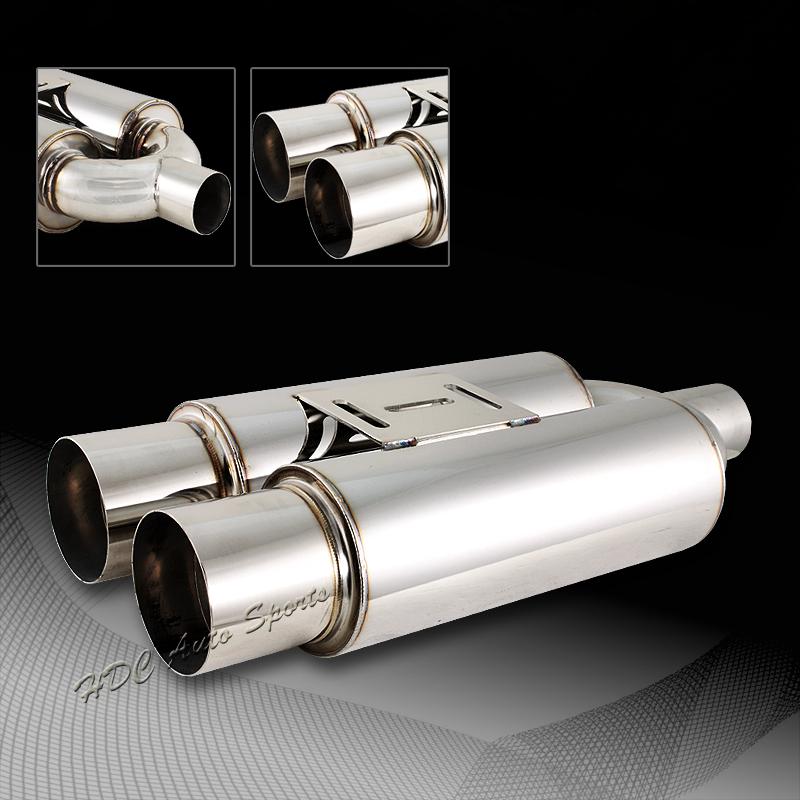 Buy Universal 3.5" Dual Tip Stainless Steel Exhaust Resonator Muffler 2 ...