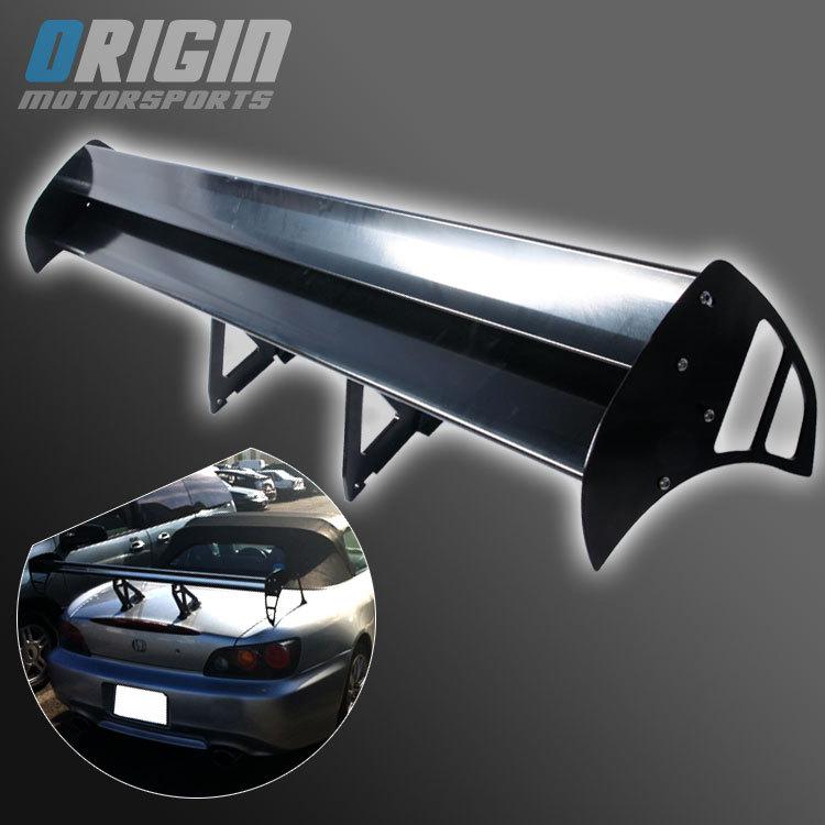 Buy 55" UNIVERSAL DUAL DOUBLE DECK GT RACING STYLE BLACK ALUMINUM REAR ...