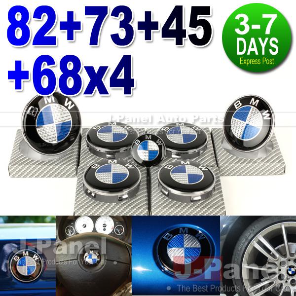 Buy BMW E82 E88 E92 E93 BLUE CARBON FIBER EMBLEM BADGE FULL KIT FRONT ...