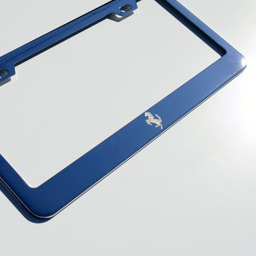 Buy Ferrari New Chrome Horse License Plate Frame Laser Engrave Brush ...