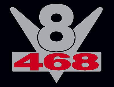 Buy 2 CHROME 468 V8 EMBLEM DECAL SET CHEVY RAT BORED 454 BB STICKERS in ...