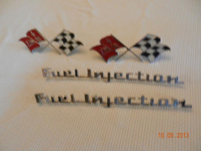 Find 1957 CHEVROLET FUEL INJECTION & CROSSED FLAGS EMBLEM N.O.S. WITH ...