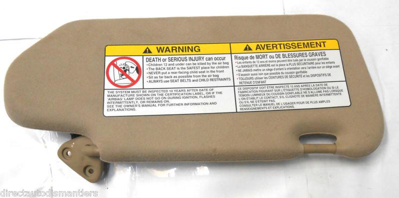 Find NISSAN ALTIMA DRIVERS SIDE SUN VISOR SHADE LIGHTED LH 98-01 TAN ...