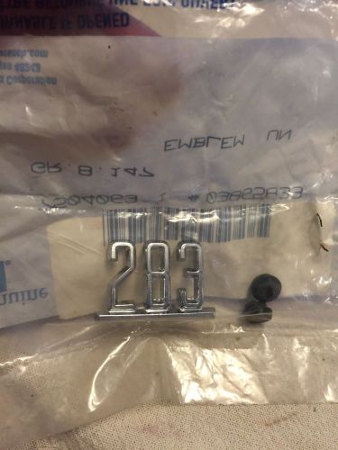 Find Chevy 283 Fender Emblem NOS Pair 1965-67 Various Chevy Models in ...