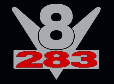 Find 2 CHROME 283 V8 EMBLEM DECAL SET IMPALA CHEVELLE CHEVY STICKERS in ...