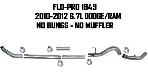 Sell Flo Pro 5" DPF Delete Turbo Back Exhaust 10-12 Dodge Diesel 1649 ...