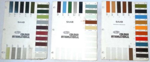 Sell 1977-1979 SAAB DUPONT COLOR INTERNATIONAL PAINT CHIP CHART ALL ...