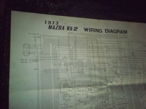 Sell 1973 '73 MAZDA RX-2 RX2 WIRING DIAGRAM CHART Factory Original Huge ...