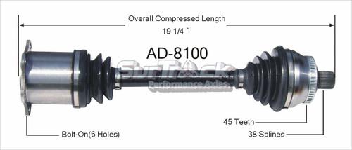Sell SURTRACK PERF AXLES AD-8100 CV Half-Shaft Assembly-New CV Axle ...