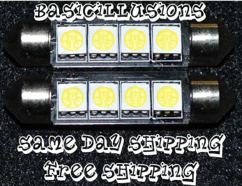 Sell 2X 42MM 4 SMD RED LED DOME MAP LIGHT BULB 211 211-2 212-2 569 578 ...