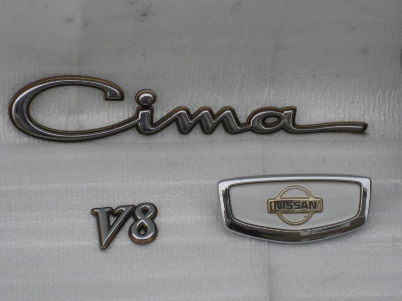 Purchase JDM NISSAN CIMA Y33 Q45 FRONT HOOD AND REAR EMBLEM OEM in ...