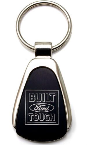 Purchase Genuine Ford Built Tough Logo Metal Black Chrome Tear Drop Key ...