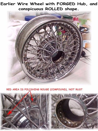 Purchase JAGUAR, XKE, E-type, MK 2, CHROMED WIRE WHEEL, NICE CONDITION ...