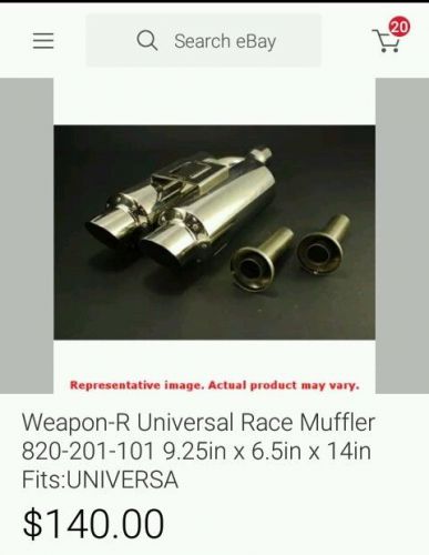 Buy Weapon-R Universal Race Muffler 820-201-101 9.25in x 6.5in x 14in ...