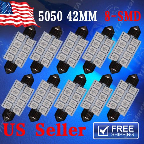 Buy 10 X 42MM Ultra Blue 5050 Festoon Dome Map Interior LED Light bulb ...