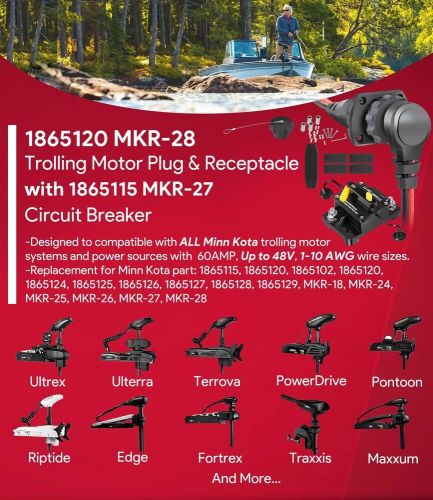 Buy for Minn Kota 1865120 Trolling Motor Plug and Receptacle 1865115 ...