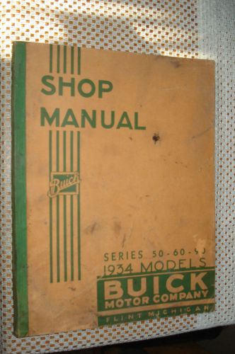 Sell 1934 BUICK SHOP MANUAL ORIGINAL SERVICE BOOK RARE REPAIR BOOK in ...